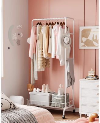 gaomon Garment Rack, Clothes Rack Standard Rod, Simple Rolling Metal ...