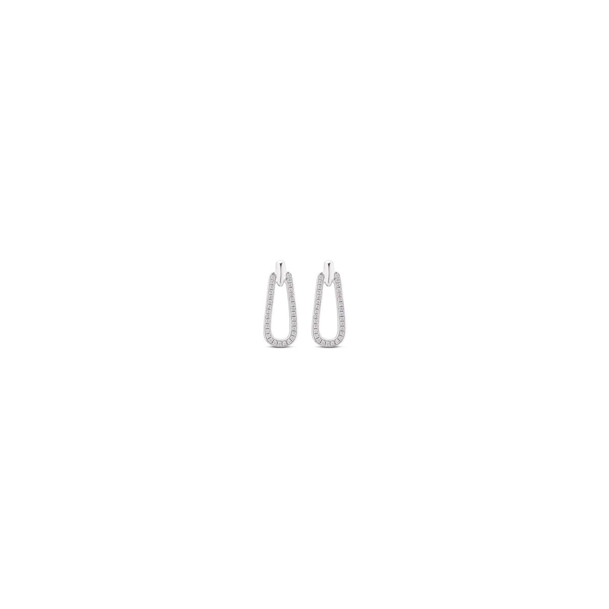 Click here for UNOde50 Metal Alloy Link Form Topaz Earrings - Sil... prices