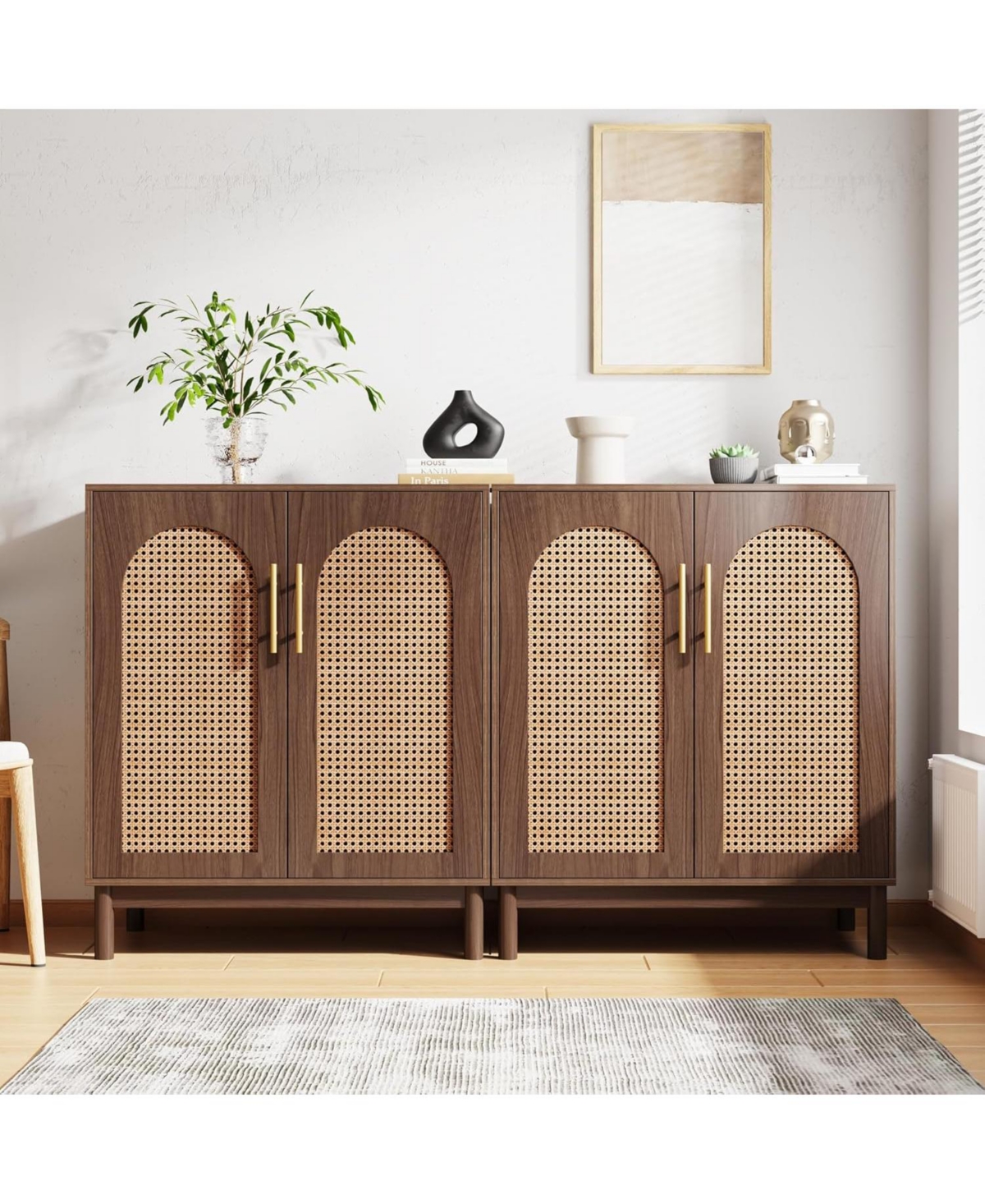 Click here for Tribesigns Set of 2 Accent Cabinet 59 Inch Rattan... prices