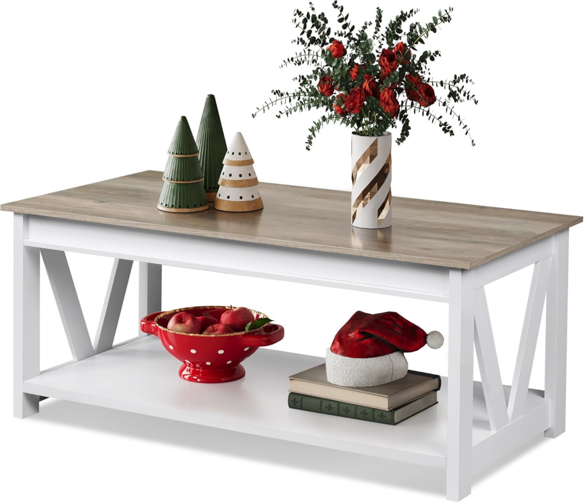 Click here for Wlive Farmhouse Coffee Table Living Room Table wit... prices