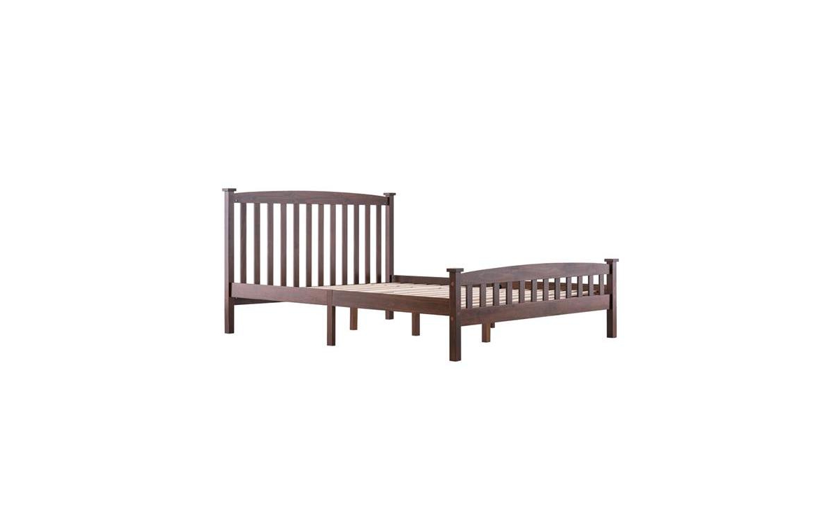 Click here for Slickblue Walnut Queen Vertical Strip Bed - Modern... prices