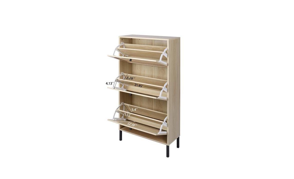 Click here for Slickblue Natural Rattan 3-Door Shoe Rack  Freesta... prices