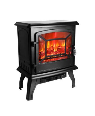 Slickblue Freestanding Wood Fireplace, Stylish Electric Heater for Cozy ...