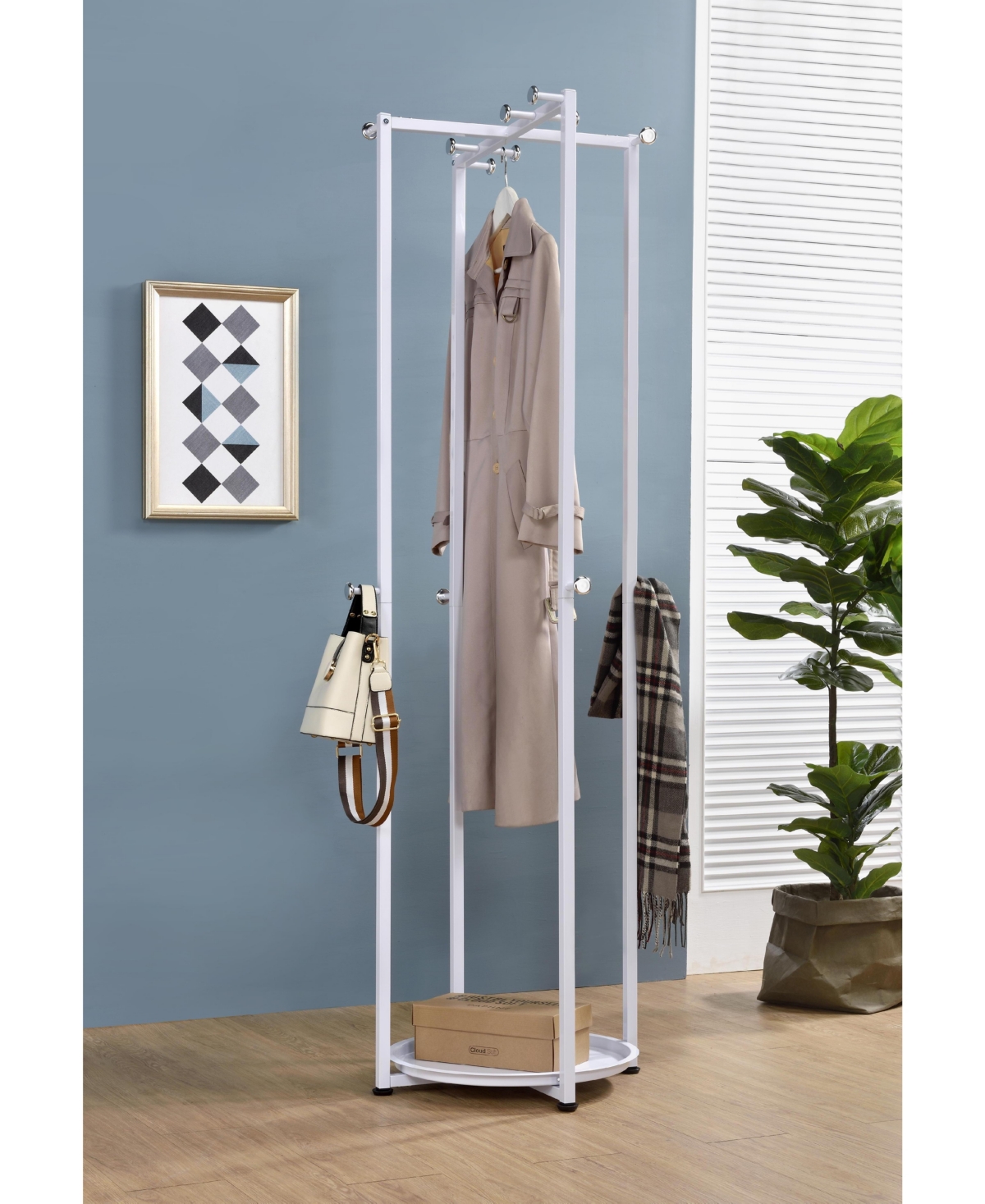 Click here for Kings Brand Furniture Bennett Coat & Hat Rack - Wh... prices