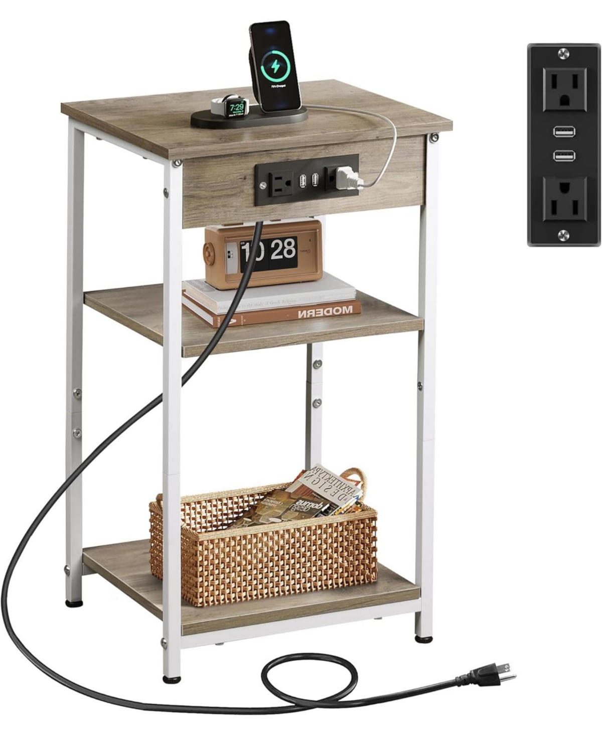 Click here for Wlive End Table with Charging Station and Usb Port... prices