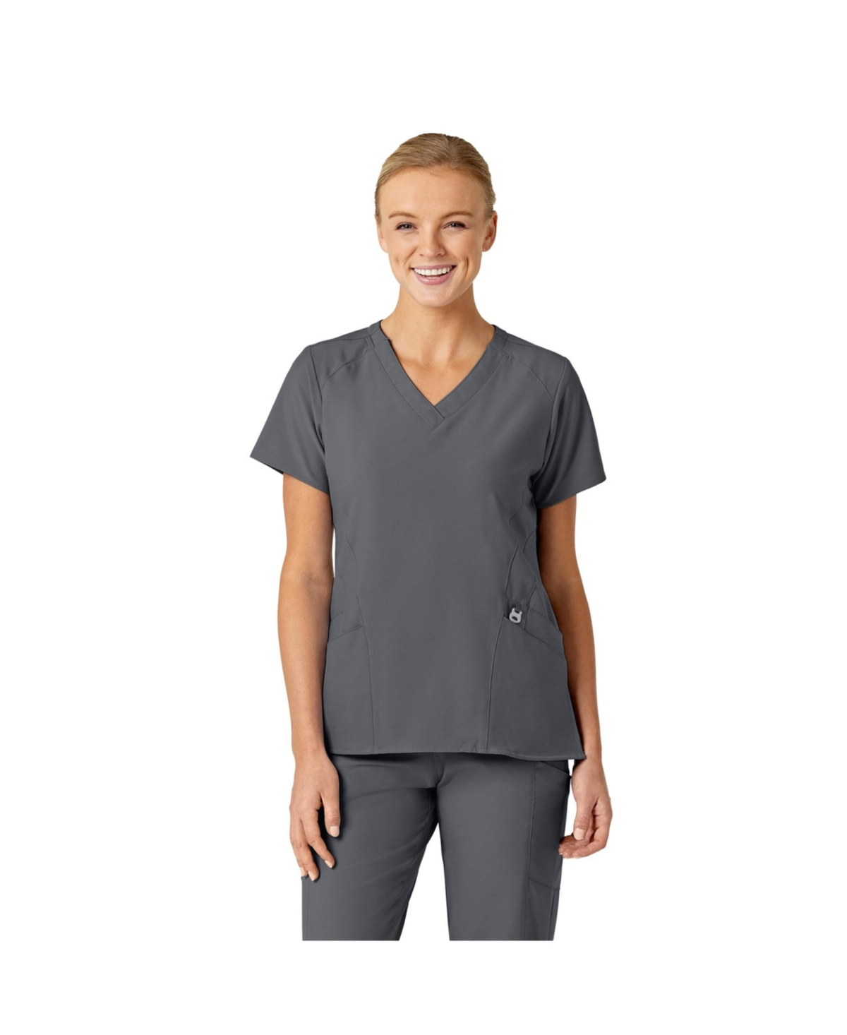 Click here for Wink Womens W123 Stylized V-Neck Scrub Top - Pewte... prices