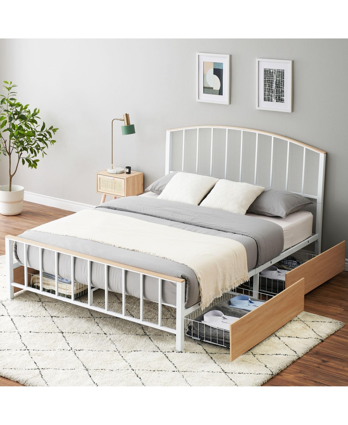 Click here for gaomon Queen Platform Bed Frame with Headboard & F... prices