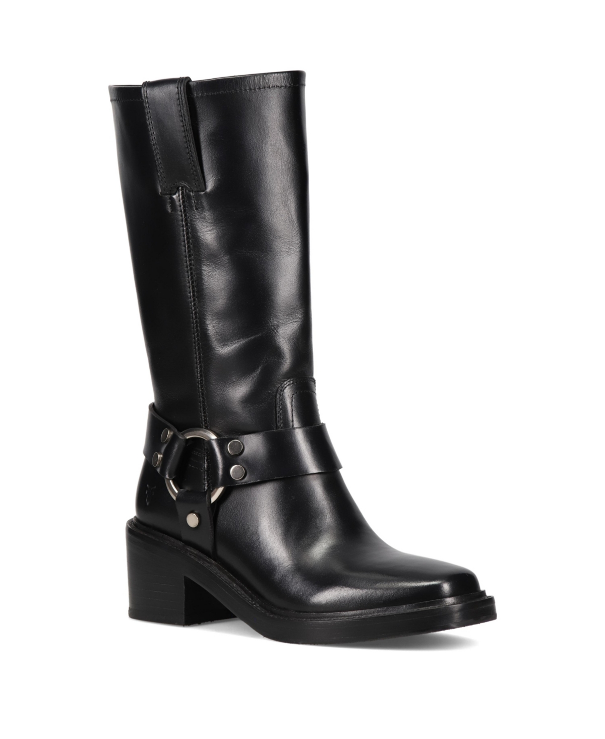 Click here for Frye Womens Kate Harness Block Heel Boots - Black prices
