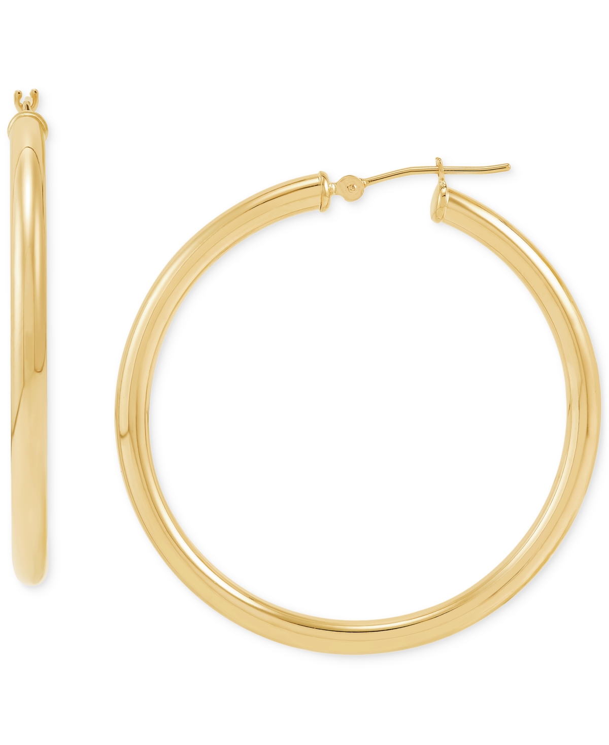 Click here for Polished Thin Tube Hoop Earrings (3mm) in 14k Gold... prices