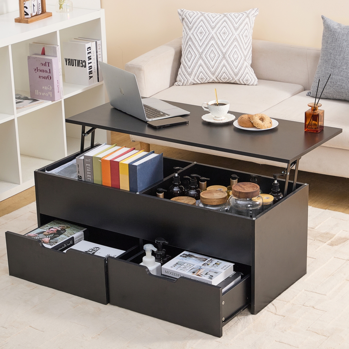 Click here for Streamdale Lift-Top Coffee Table with Storage - Bl... prices