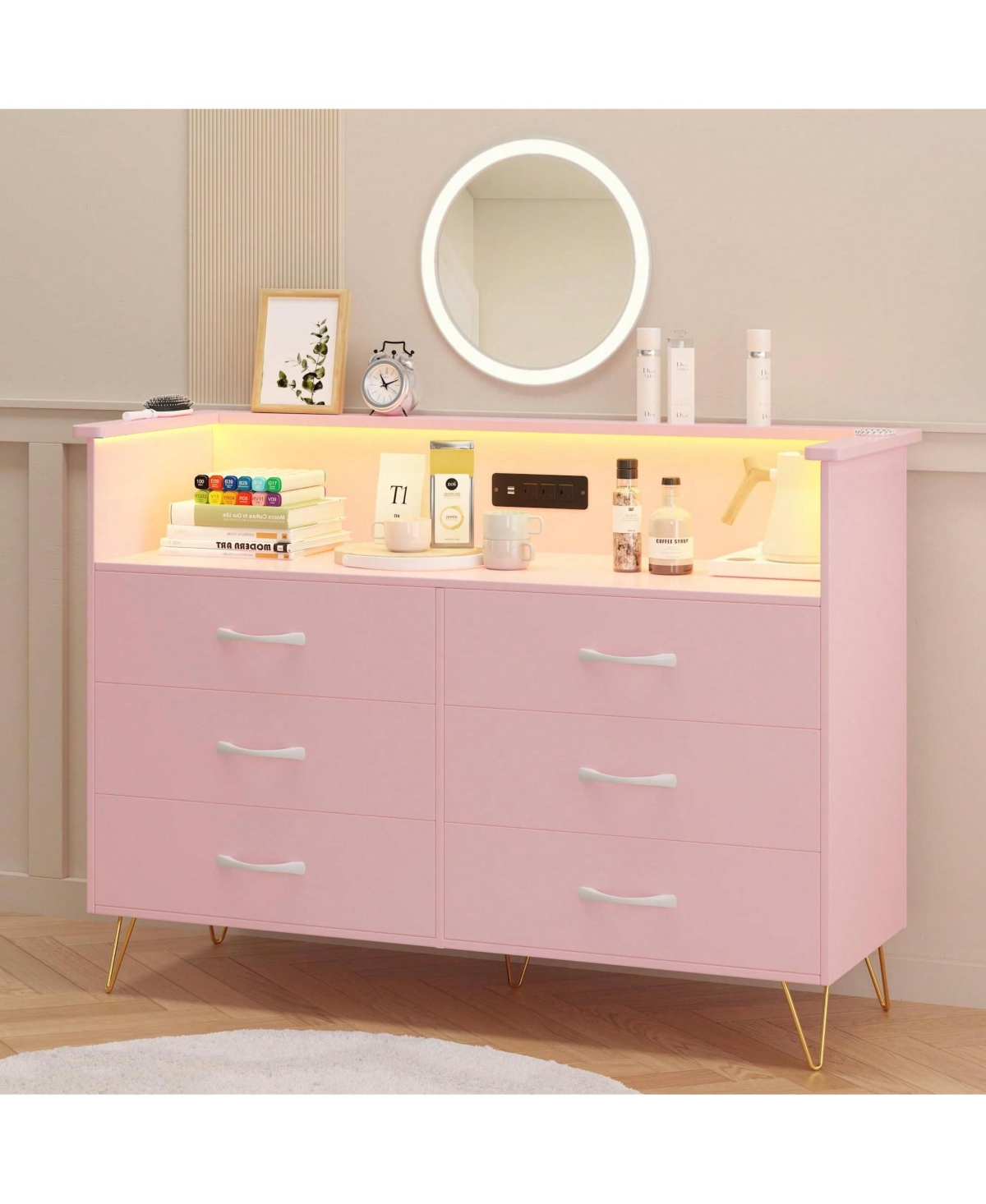 Click here for Dresser For Bedroom With Led Light & Charging Stat... prices
