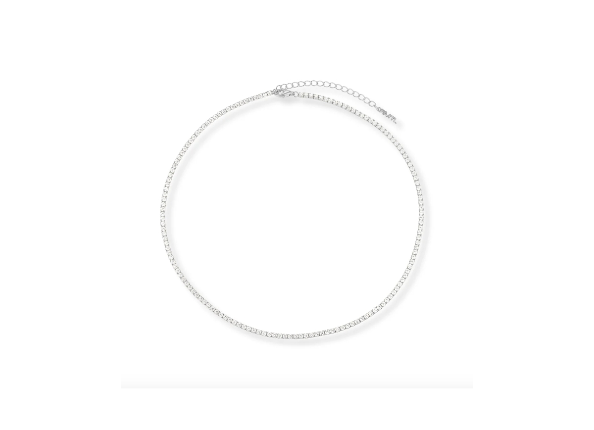 Click here for Rachelment 2MM Tennis Necklace - Silver prices