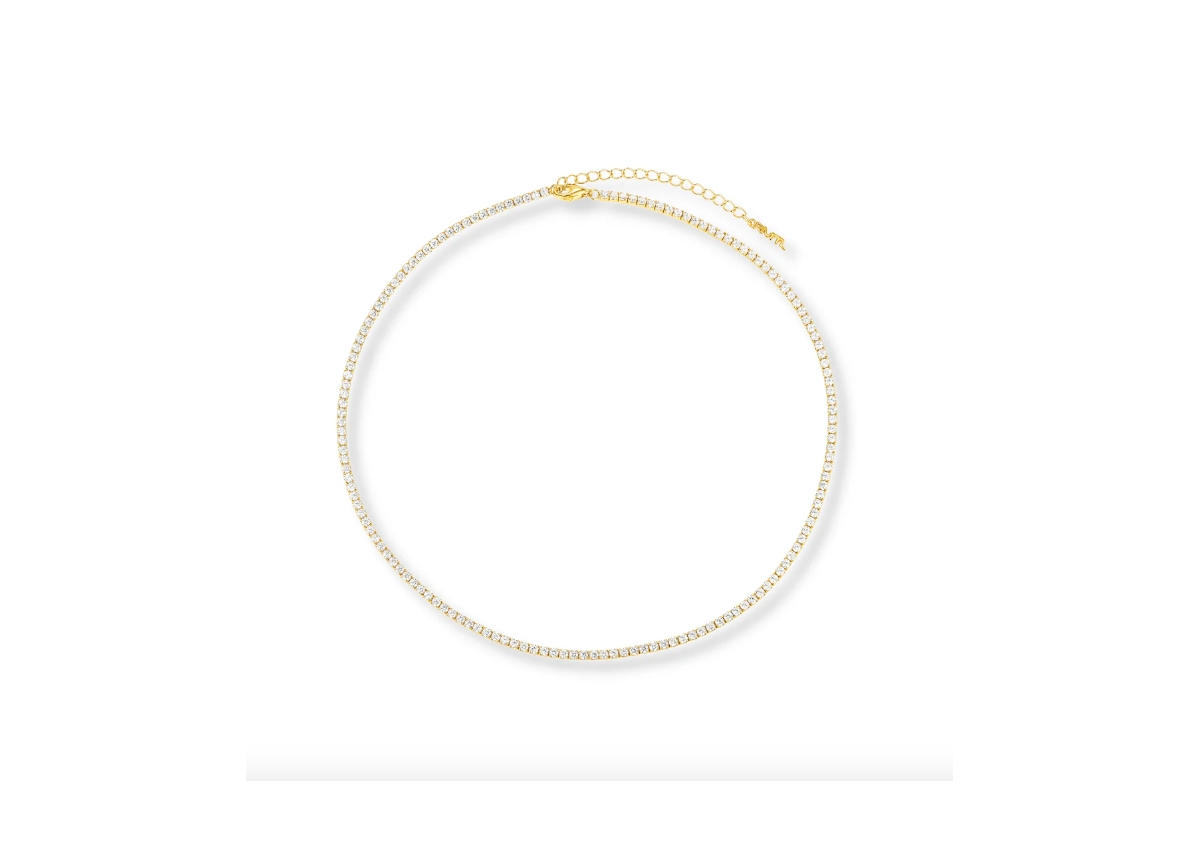 Click here for Rachelment 2MM Tennis Necklace - Gold prices