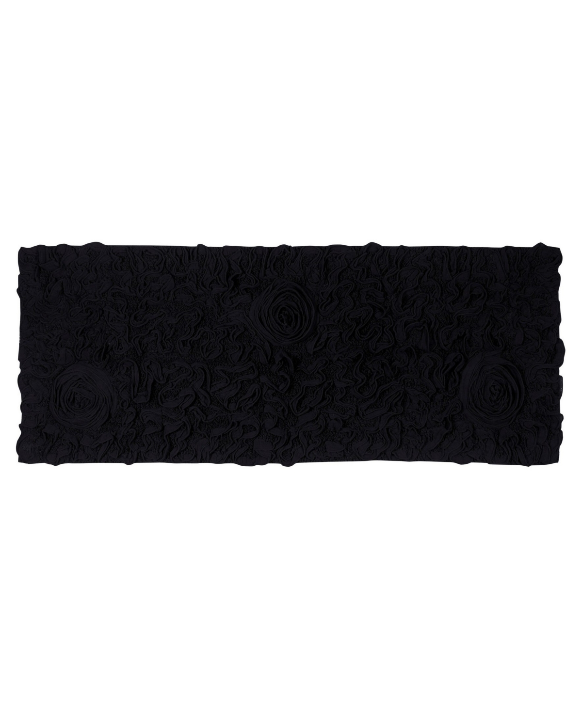 Home Weavers Bell Flower Runner Bath Rug 21 x 54 - Black