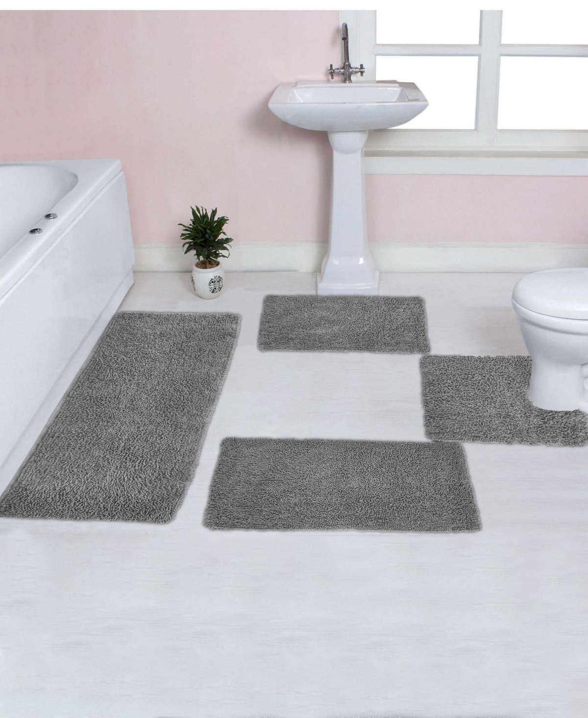 Click here for Home Weavers Fantasia 4-Pc. Bath Rug Set - Grey prices