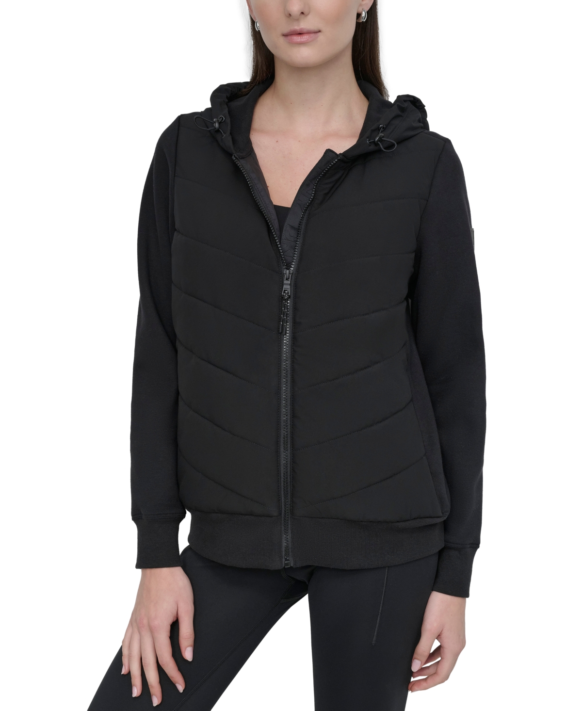 Click here for Dkny Sport Womens Lightweight Hybrid Jacket - Blac... prices