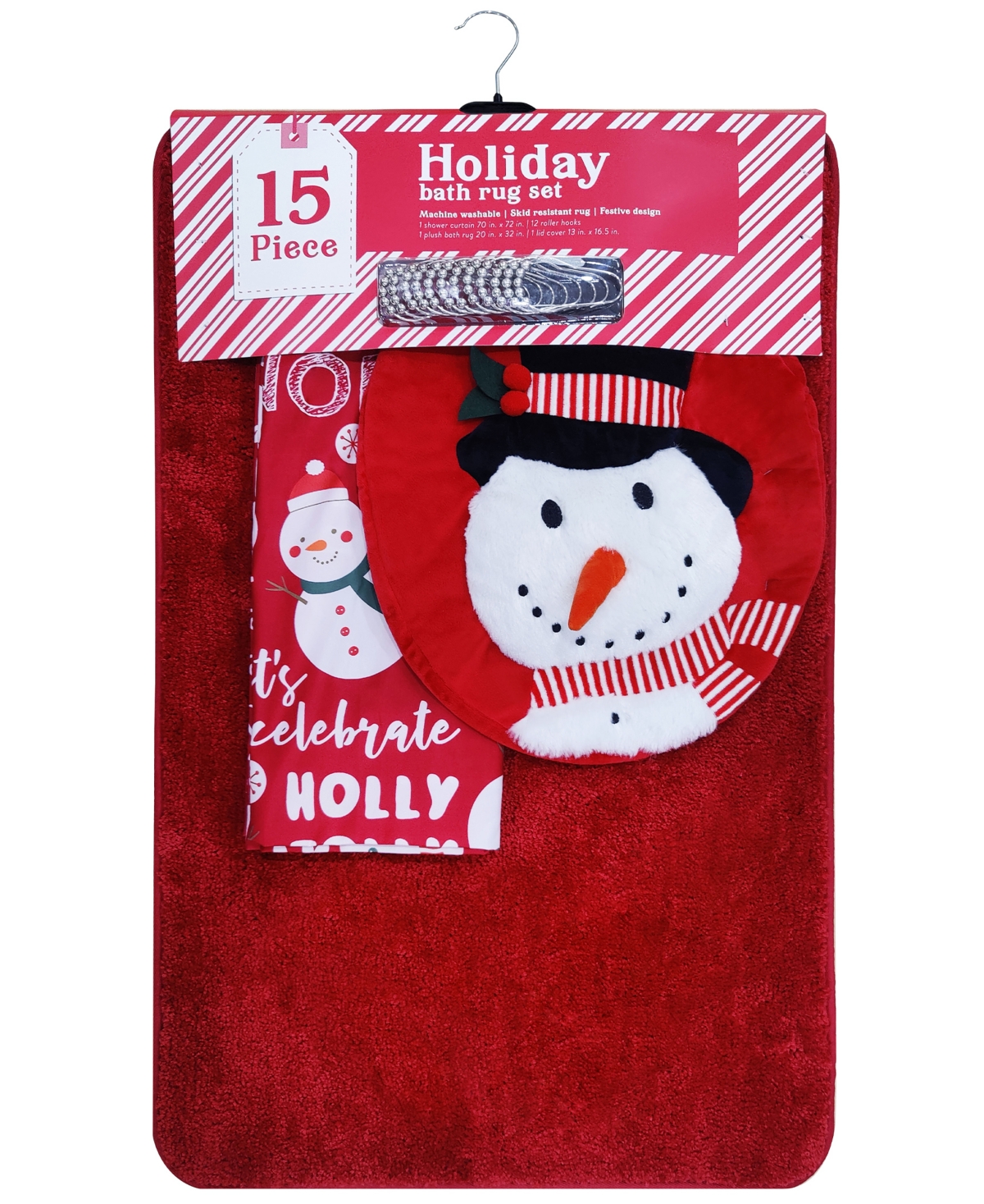 Click here for Candy Cane Stripe Smiling Snowman 15-Pc. Bath Acce... prices