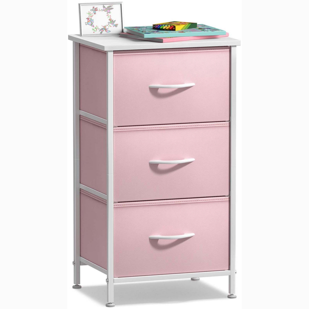 Click here for Sorbus Nightstand with 3 Drawers - Steel Frame  Wo... prices
