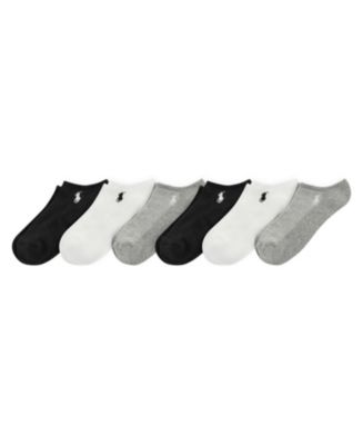 Polo Ralph Lauren Little Girls Mesh 1.5 Cushion Low Cut Socks, 6-Pack ...