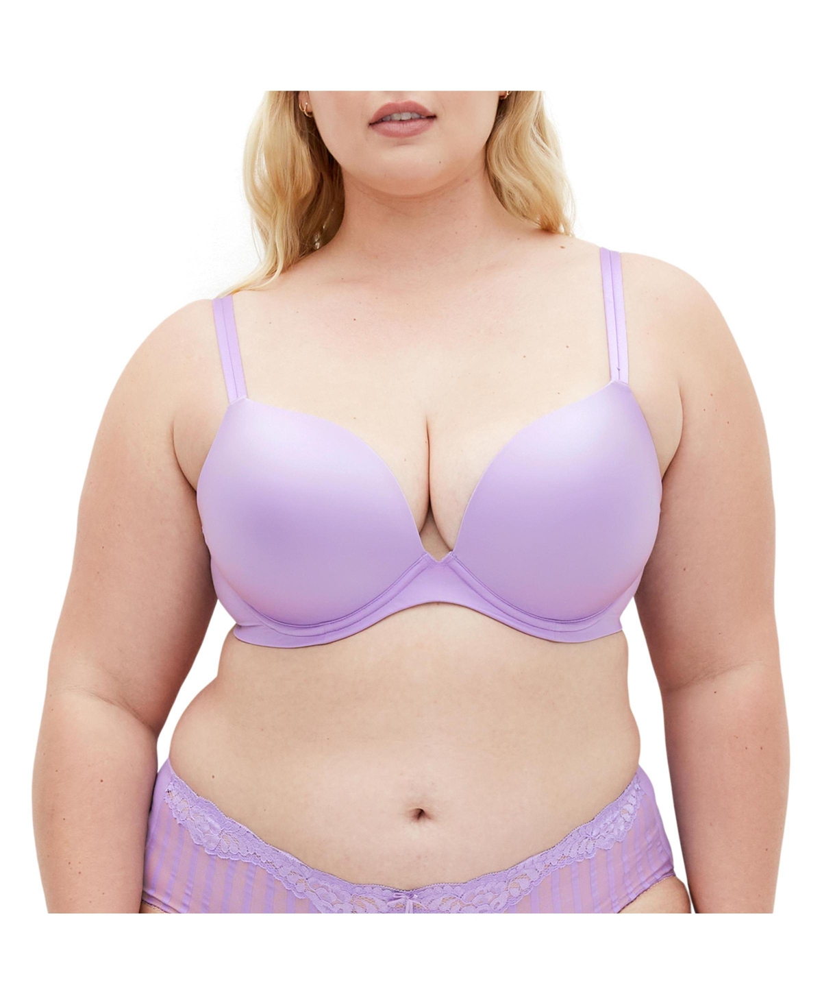 Click here for City Chic Plus Size Adore Push Up Bra - Sweet lave... prices