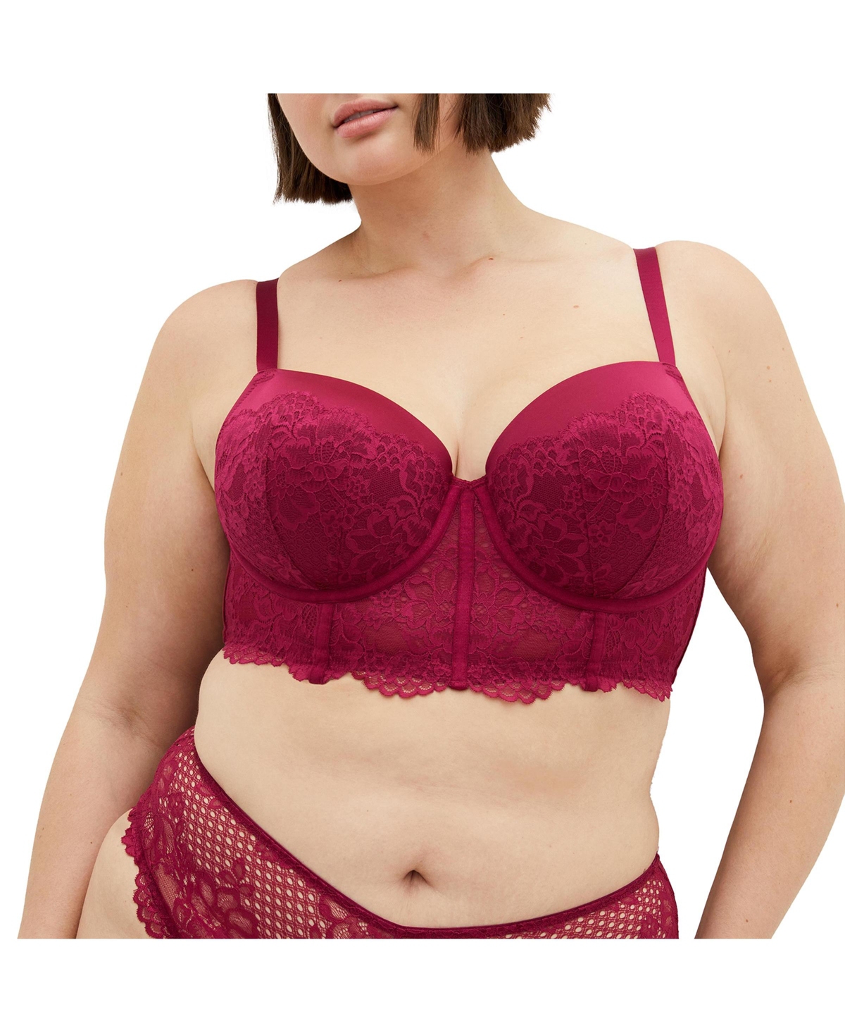 Click here for City Chic Plus Size Allure Demi Longline Bra - San... prices