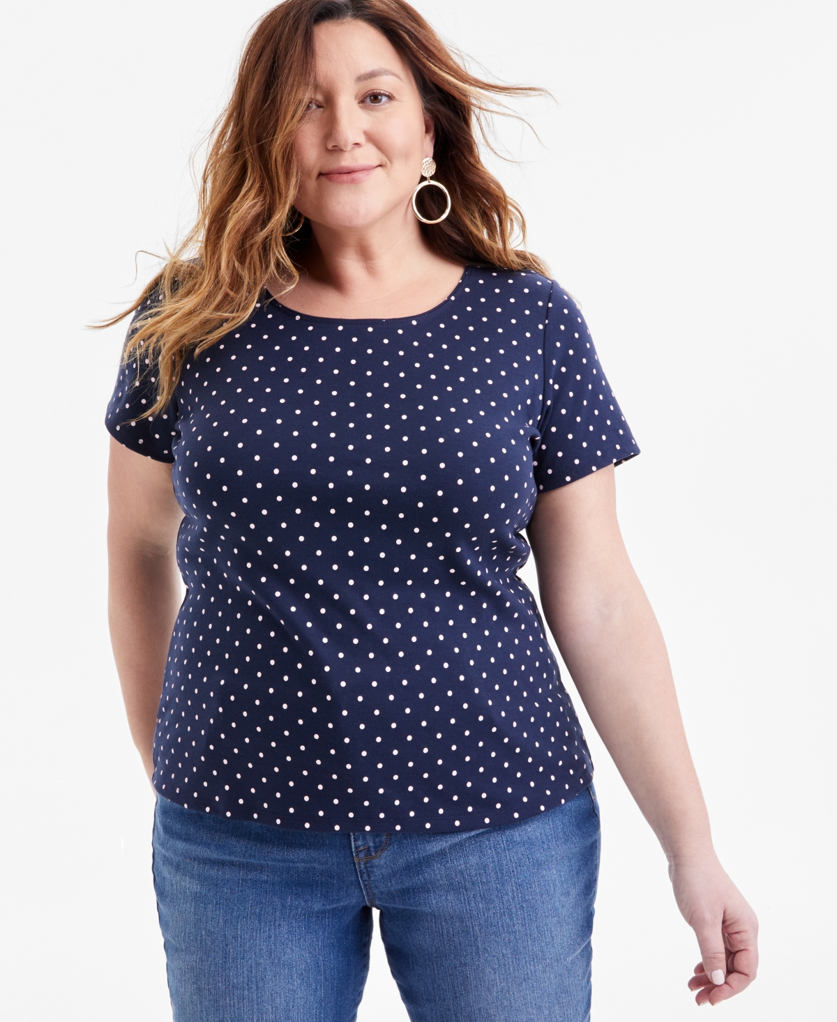 Click here for Style & Co Plus Size Printed Scoop-Neck T-Shirt  E... prices
