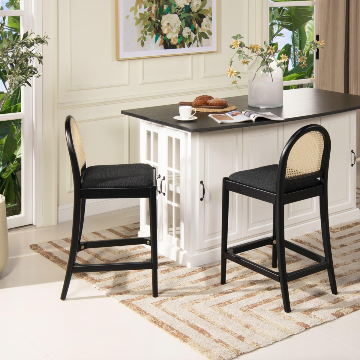 Click here for 26.5" Curved Back Rattan Counter Bar Stool  S... prices
