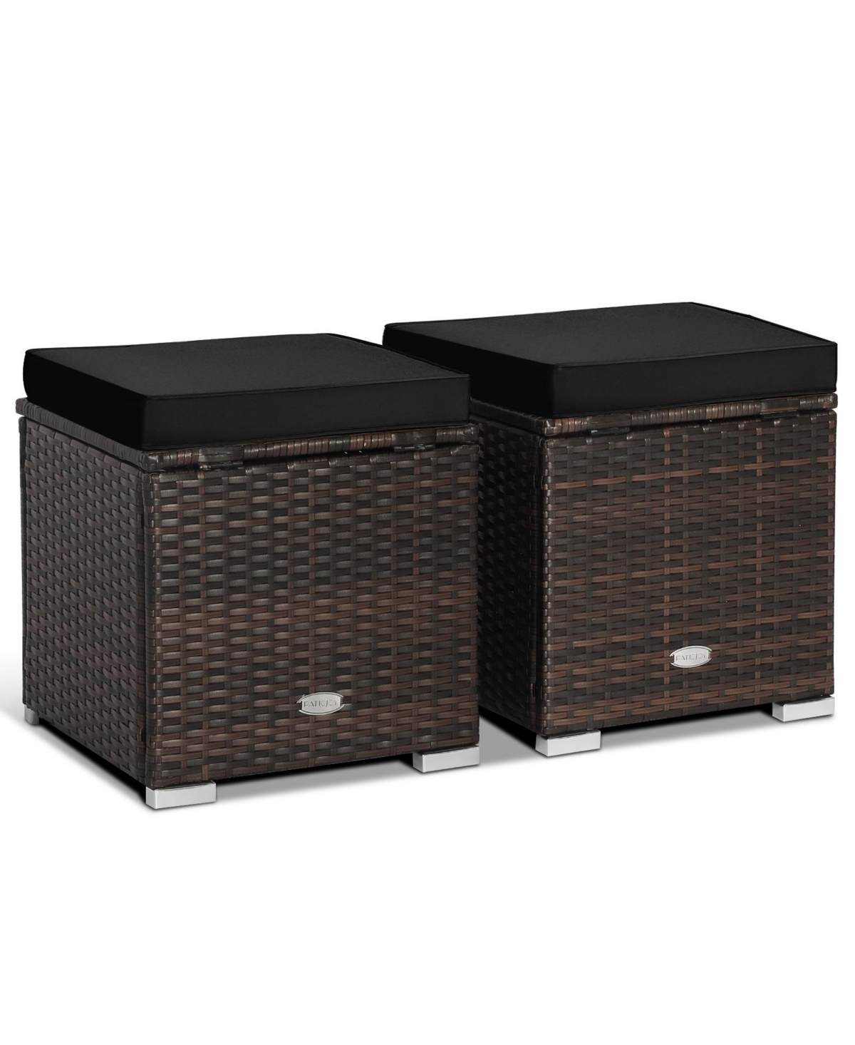 Click here for Gouun 2 Pieces Patio Ottoman with Hidden Storage S... prices