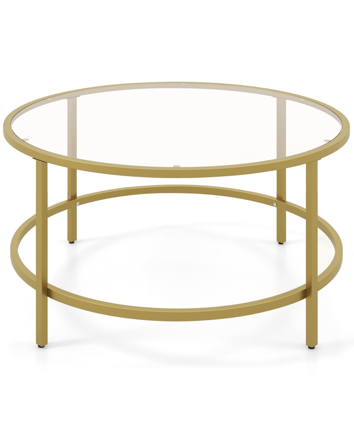 Click here for Gouun 36 Inch Round Table with Tempered Glass Tabl... prices