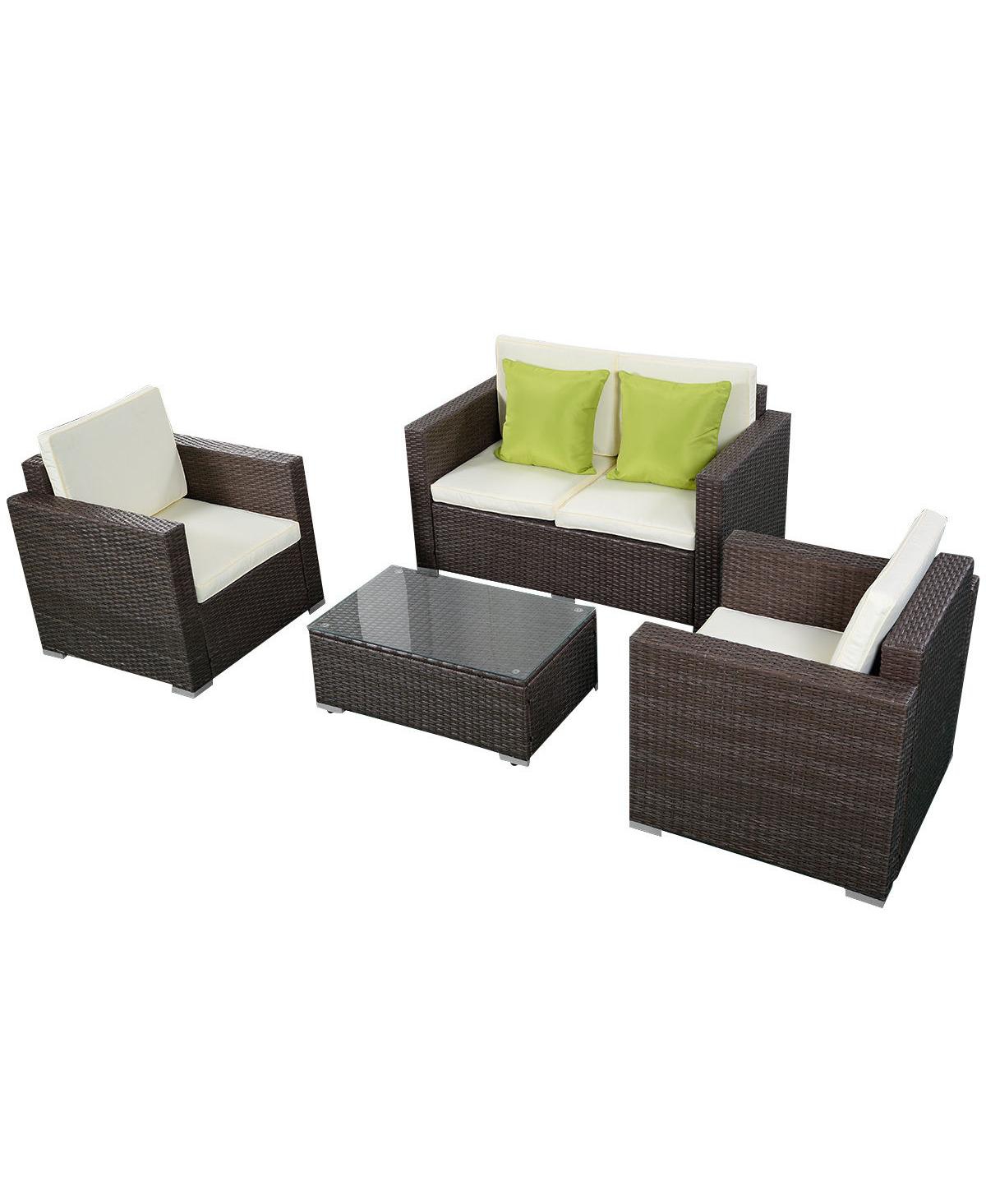 Click here for Gouun 4 Pieces Wicker Rattan Sofa Furniture Set Pa... prices