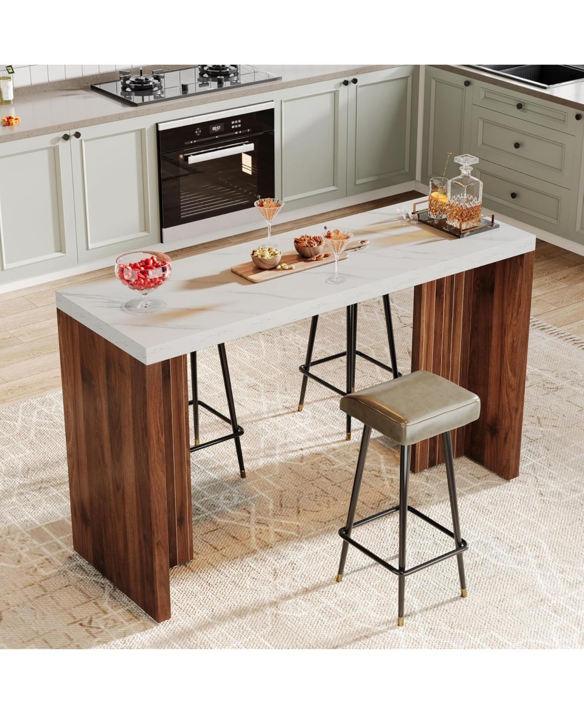Click here for Tribesigns Home Bar Unit  55.12-Inch Bar Table wit... prices