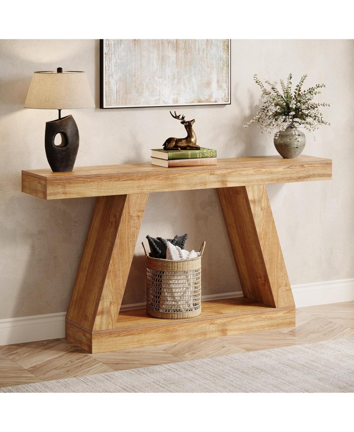 Click here for Tribesigns Farmhouse Console Table  55-Inch Rustic... prices