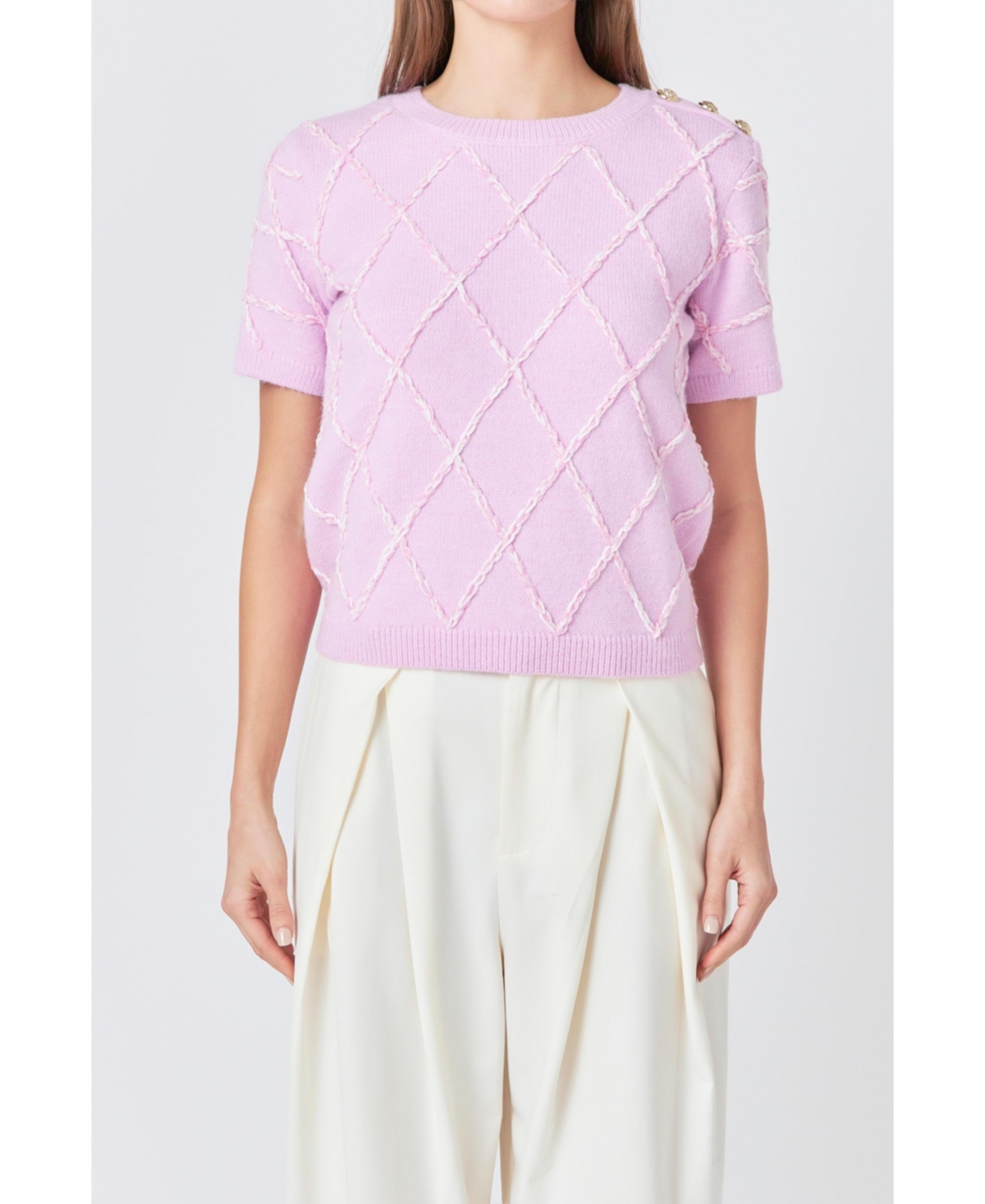 Click here for endless rose Womens Diamond Pattern Knit - Lilac prices