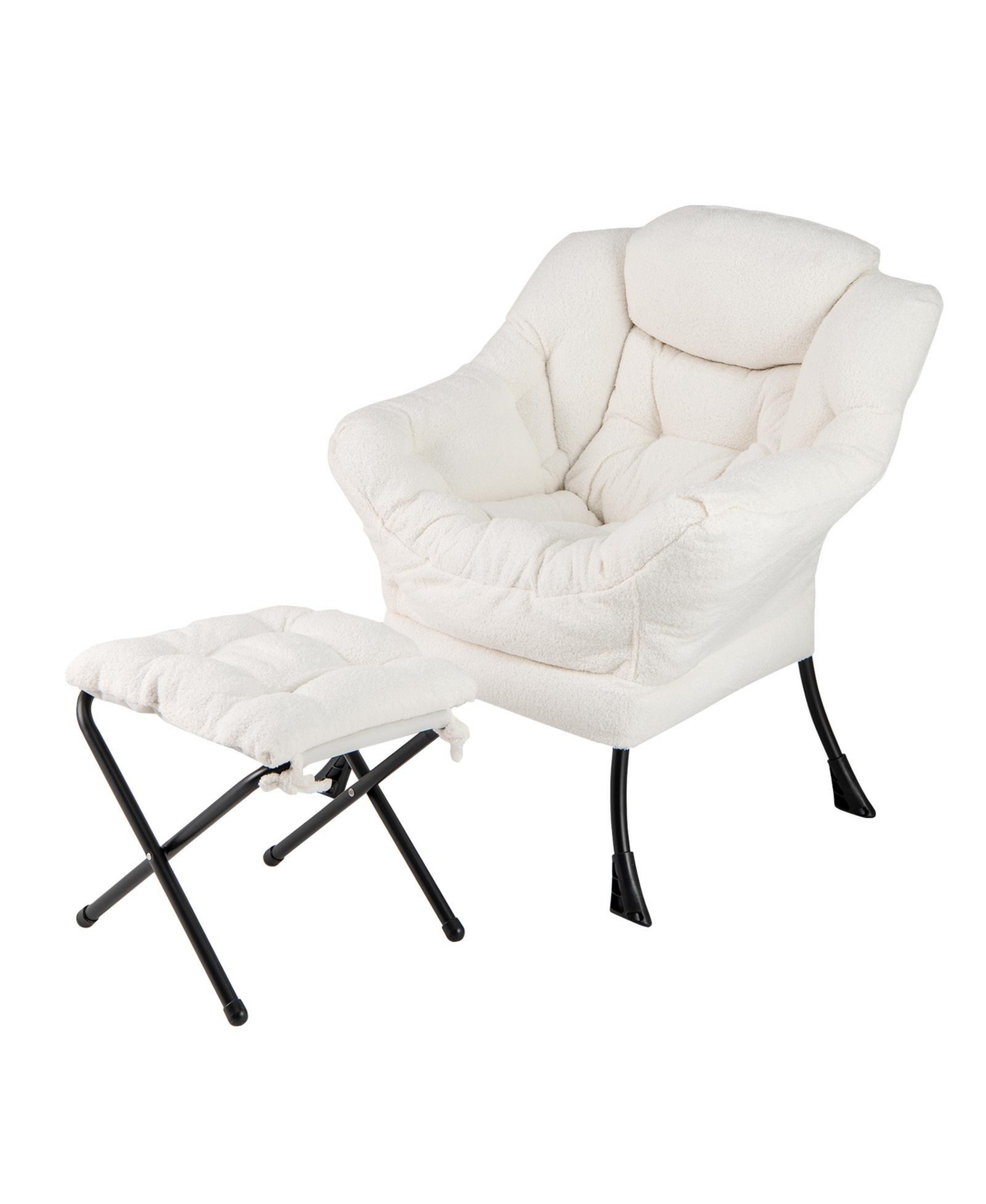 Click here for Gouun Modern Accent Chair with Folding Footrest an... prices