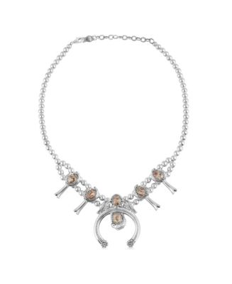 American West Jewelry Sterling Leopard Jasper Squash Blossom Necklace ...