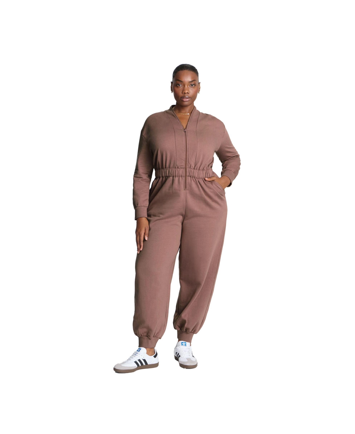 Click here for Eloquii Elements Womens Plus Size Knit Jumpsuit -... prices