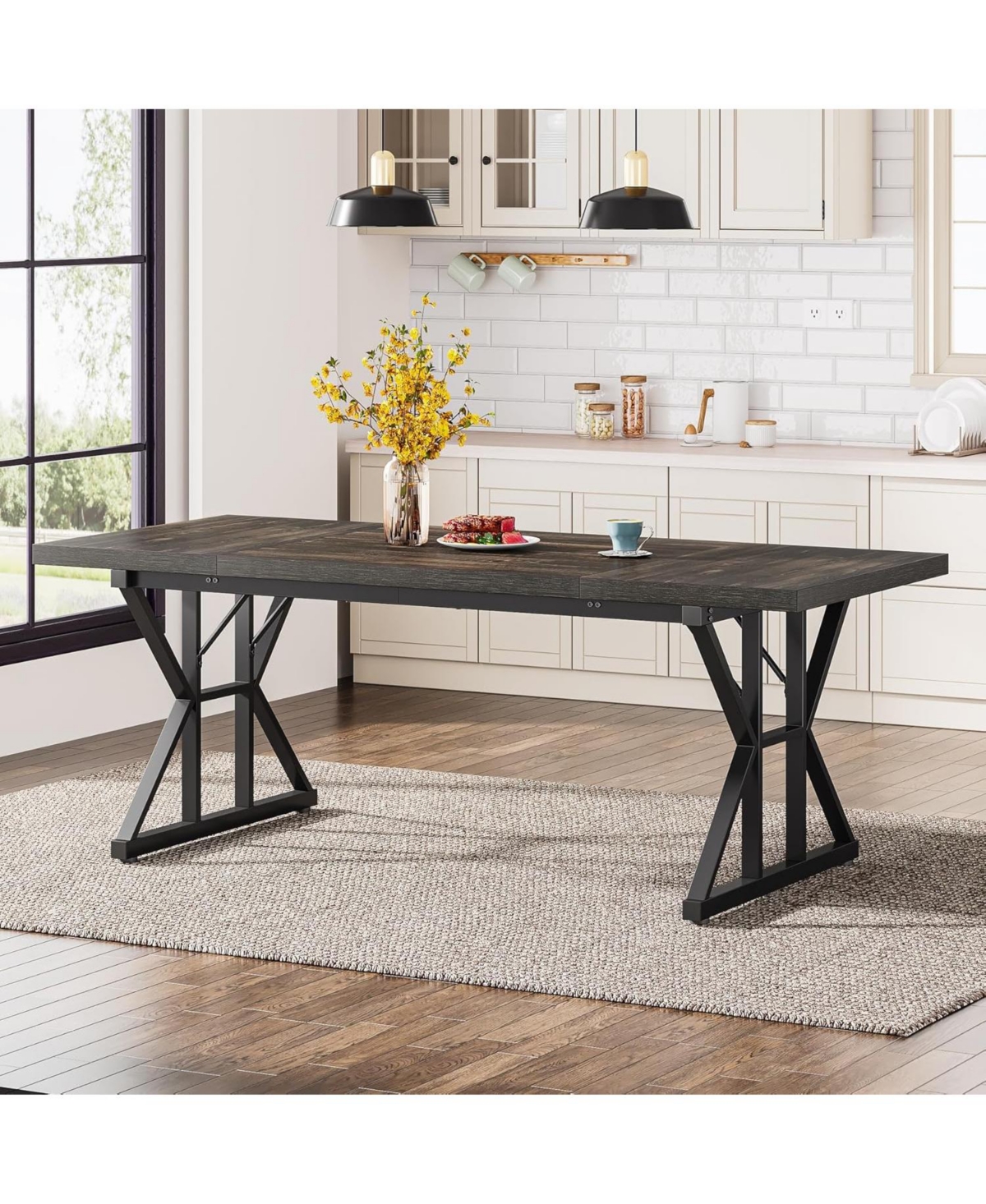 Click here for Tribesigns Farmhouse Dining Table for 6 People  70... prices