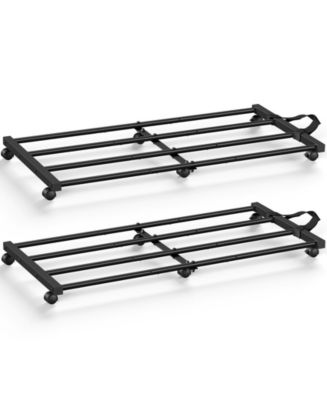 MR IRONSTONE Under Bed Storage Cart with Wheels - Black 2 Pcs Rolling ...