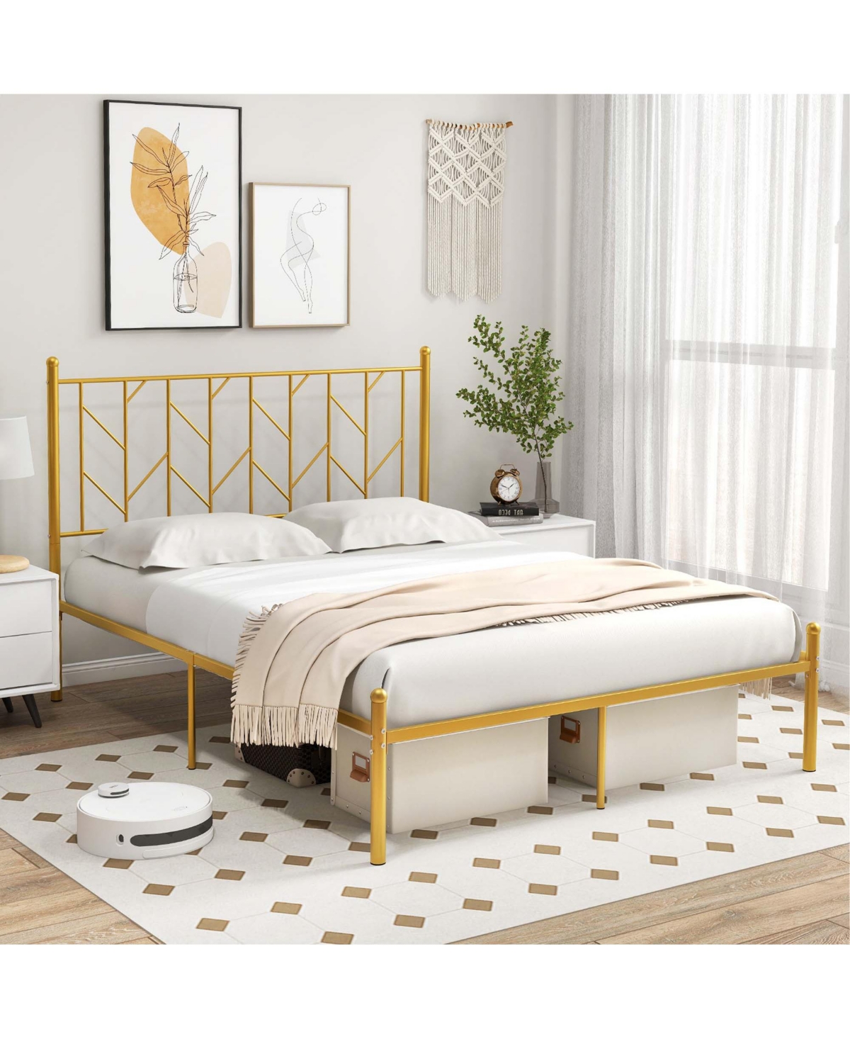 Click here for Queen Size Metal Platform Bed Frame Vintage like H... prices