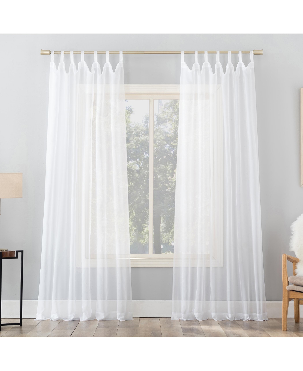 Click here for Sheer Voile Tab Top Curtain Panel - White prices