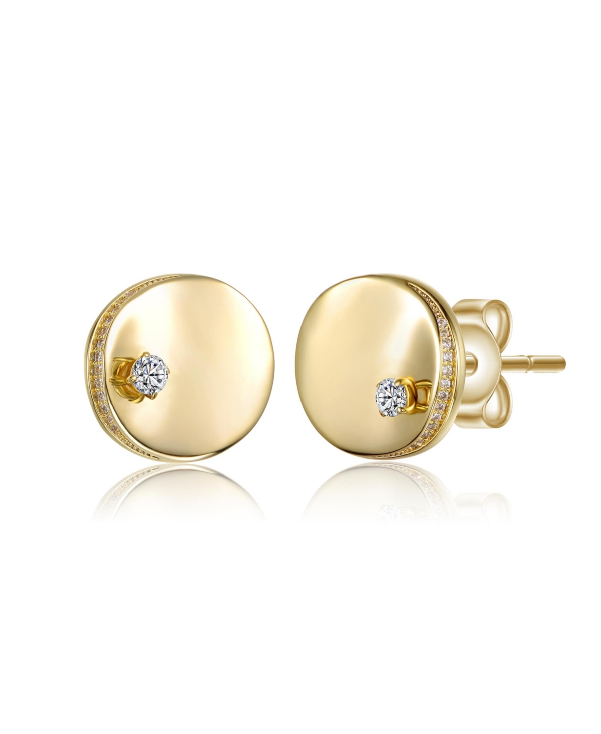 Click here for 14K Gold Plated with Clear Cubic Zirconia Circle S... prices