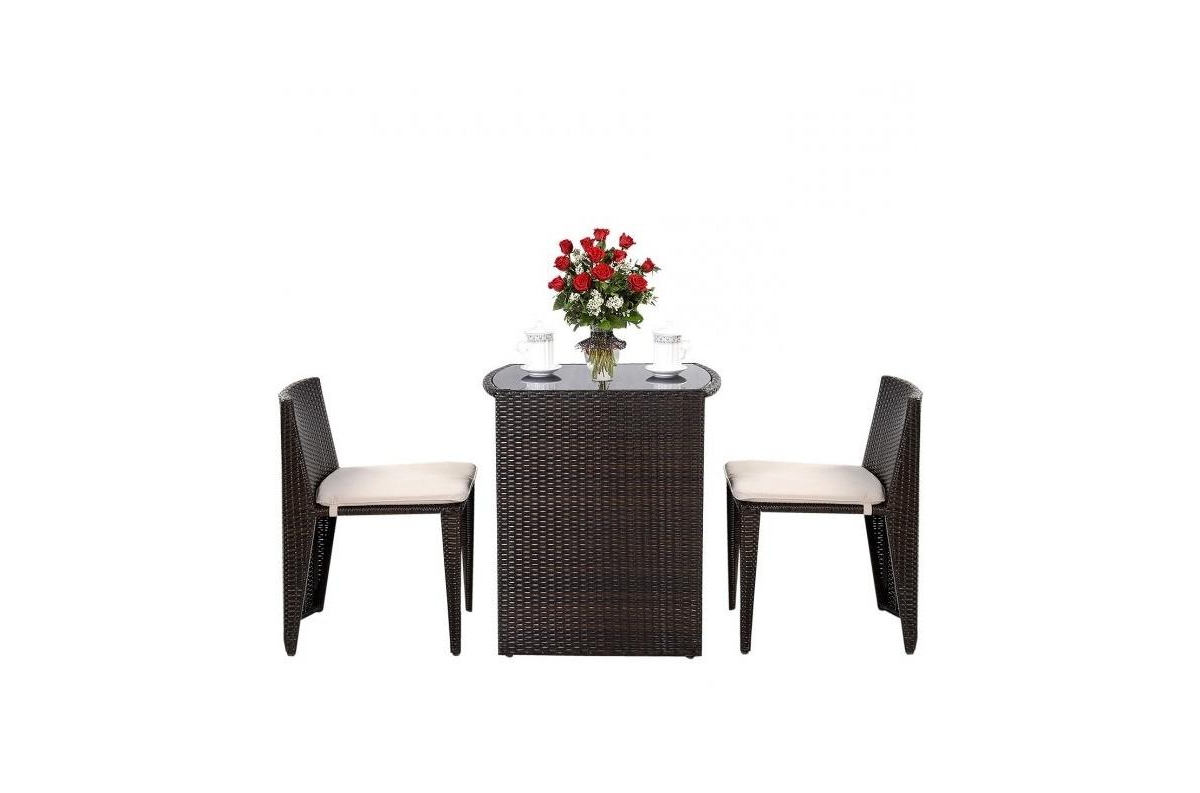 Click here for Slickblue 3 Piece Compact Wicker Patio Cushioned O... prices