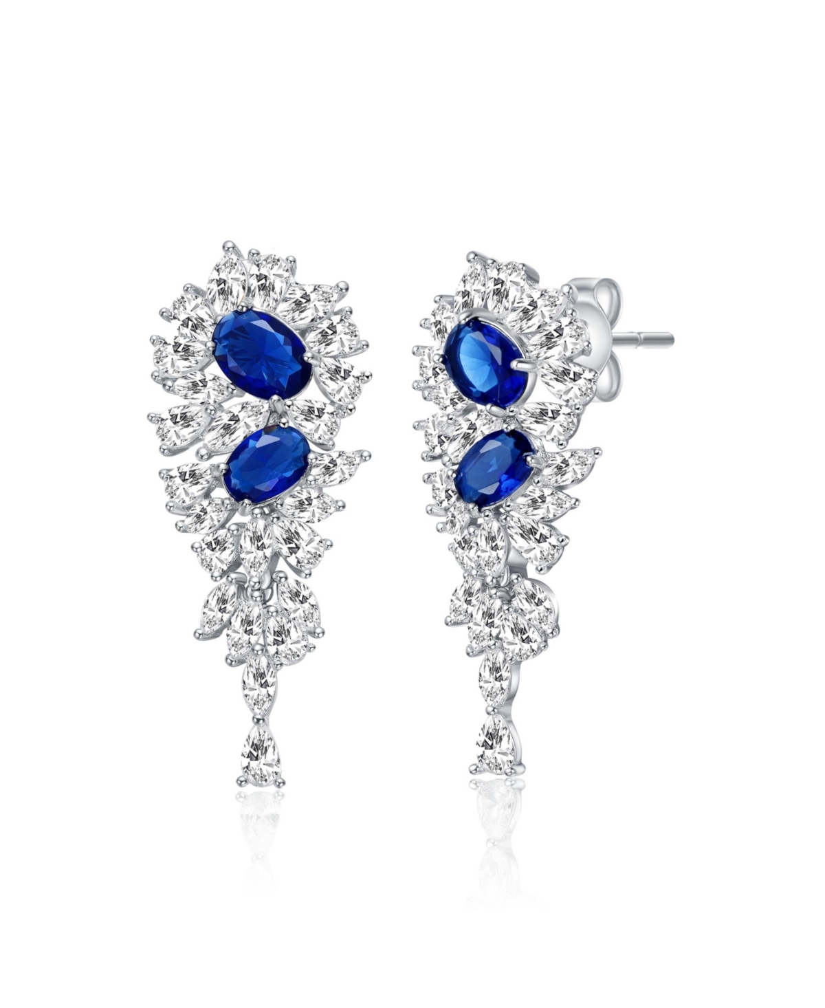 Click here for White Gold Plated with Blue Cubic Zirconia Cluster... prices