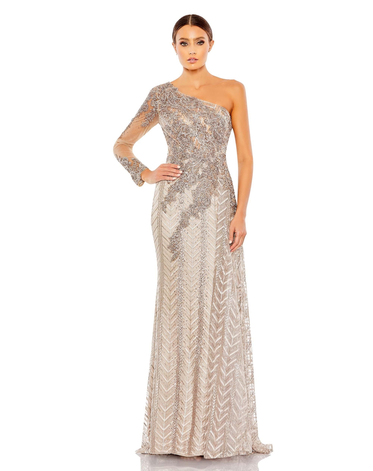 Click here for Mac Duggal Womens Embellished One Shoulder A Line... prices