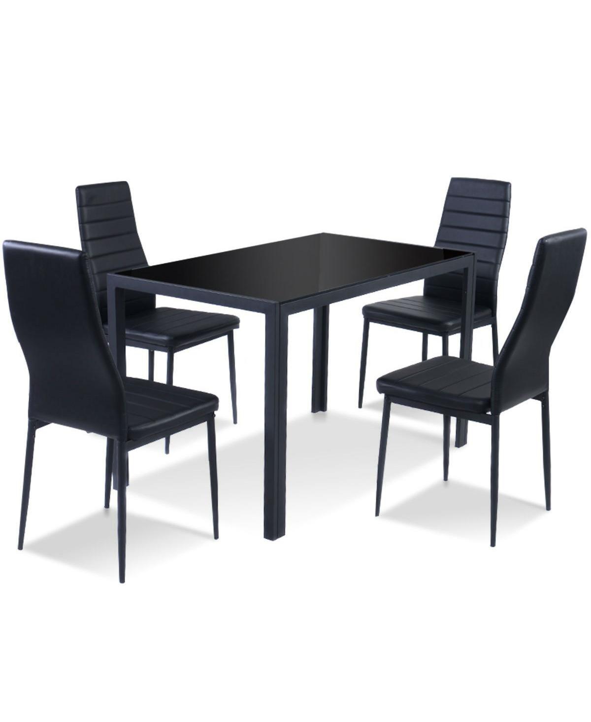 Click here for Slickblue 5-Piece Dining Set with Glass Tabletop a... prices
