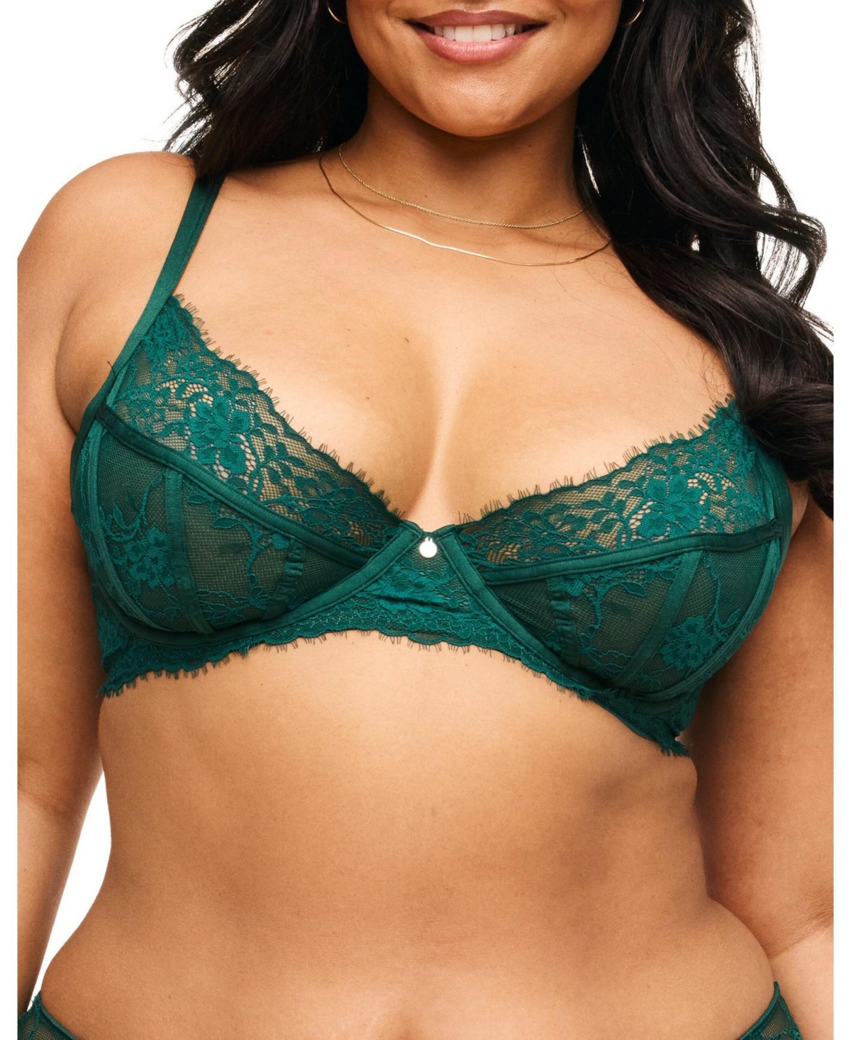 Click here for Adore Me Plus Size Mandi Unlined Demi Bra - Dark g... prices
