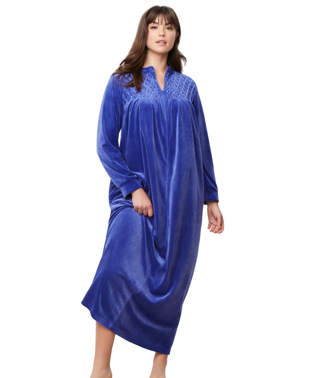 Click here for Only Necessities Womens Plus Size Smocked Velour L... prices