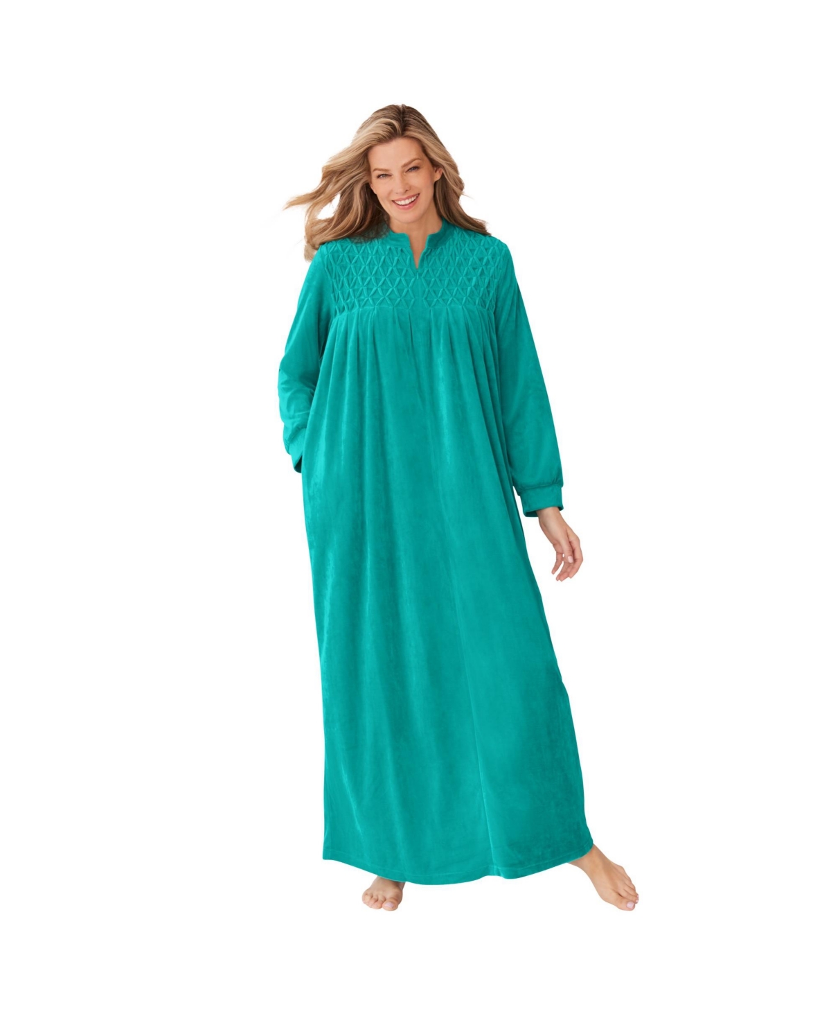 Click here for Only Necessities Womens Plus Size Smocked Velour L... prices