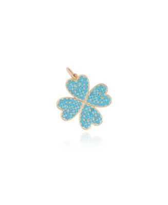 The Lovery Turquoise Bead Lucky Clover Charm 14K Gold - Macy's