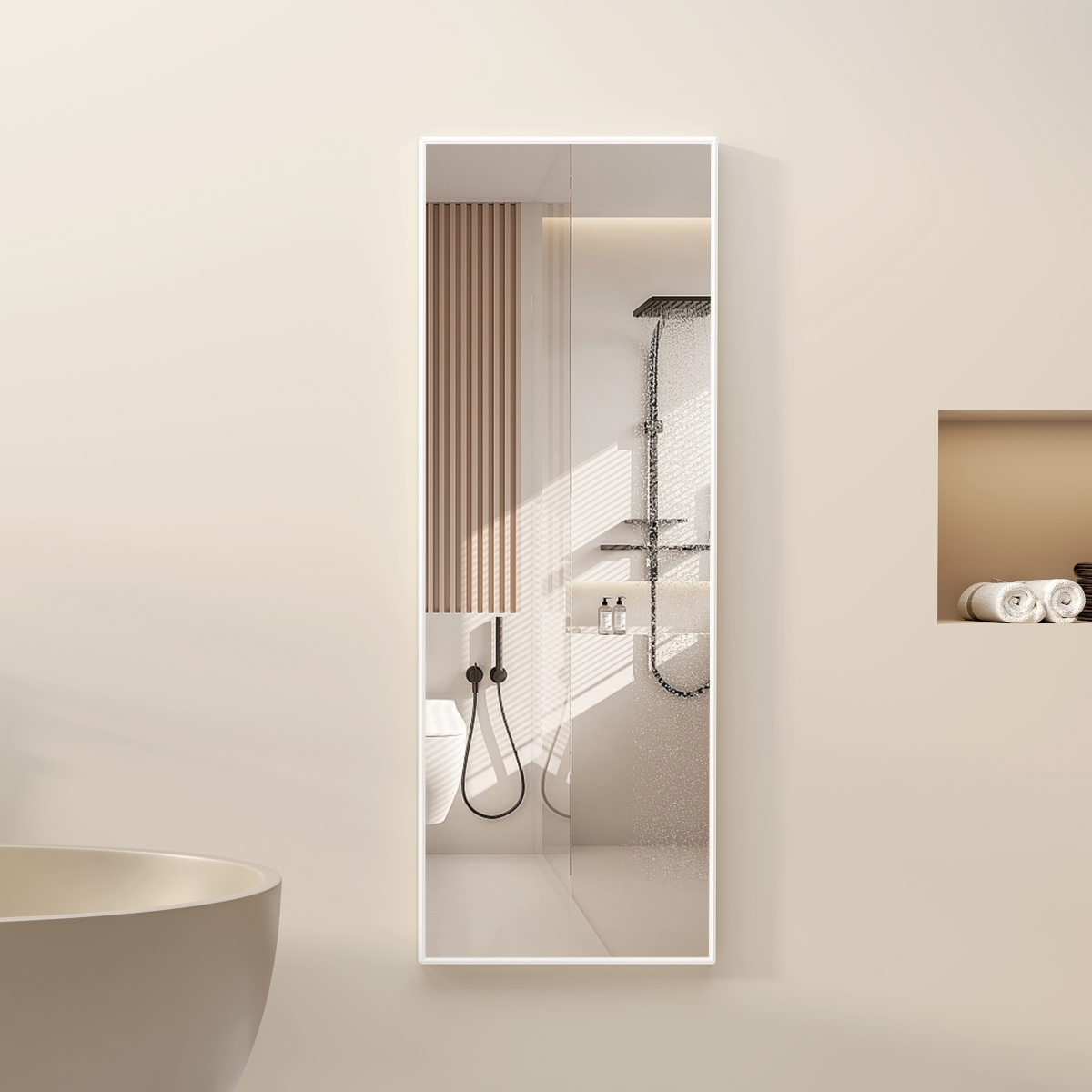 Click here for Vlsrka Wall / Door Full Length Mirror - White prices